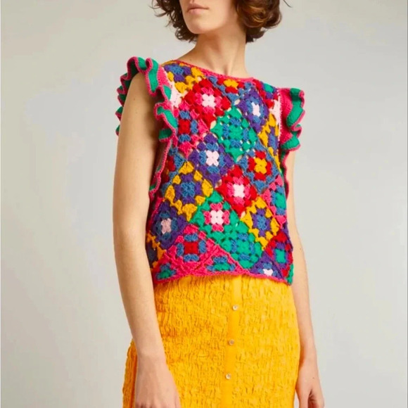 FARM Rio | Tops | Farm Rio Small Crochet Vest | Poshmark